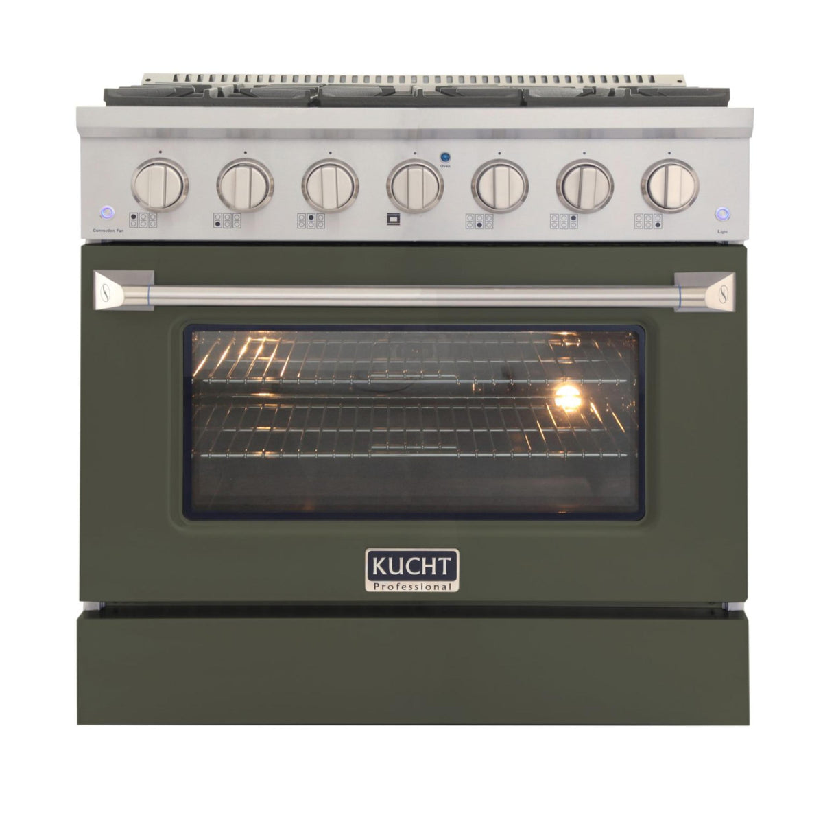 Kucht 361 36" Pro Class Gas Range in Olive Green — LuxHome Appliances
