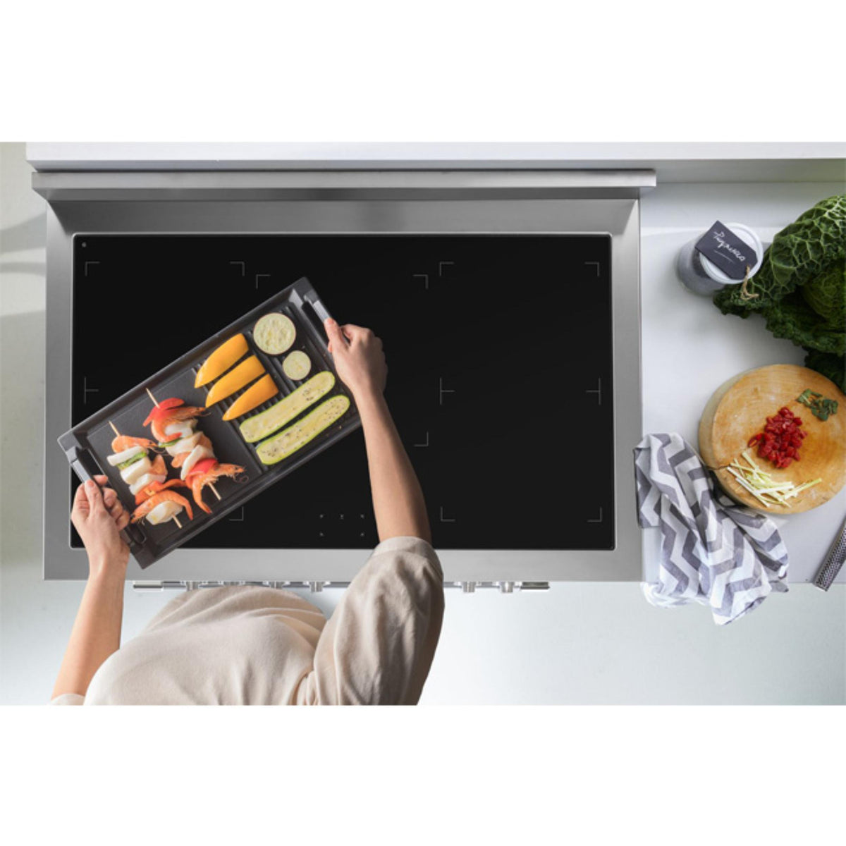 Verona Cast Iron Reversible Grill/Griddle for Induction Cooktops Heavy ...